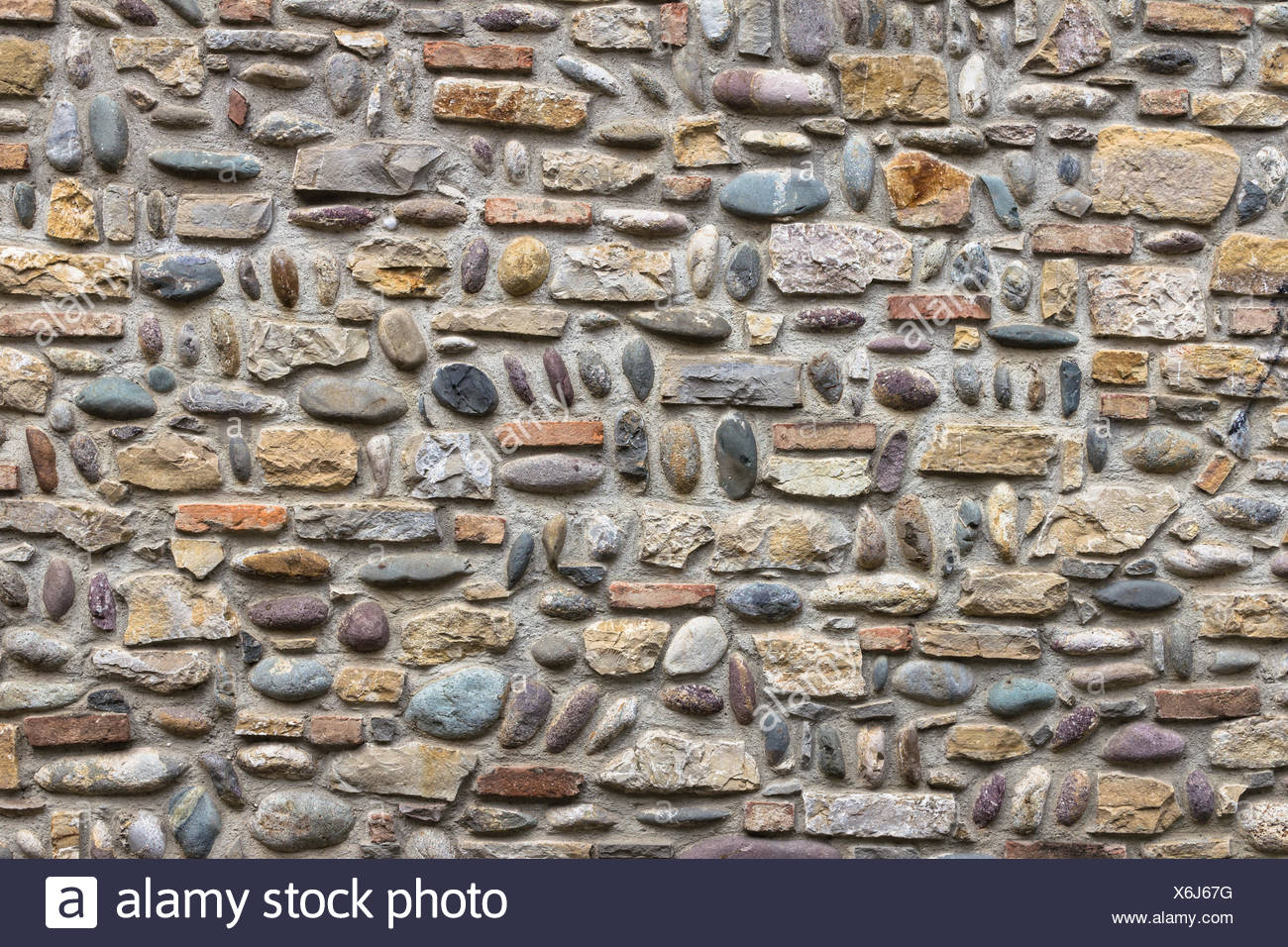 Stone Wall Rounded Stones Stock Photos & Stone Wall Rounded Stones ...