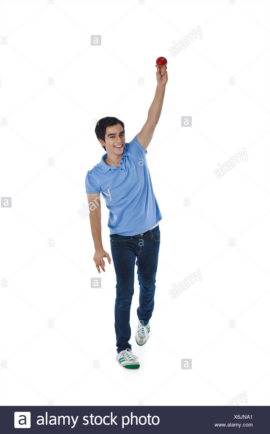 Man Bowling Cricket Ball High Resolution Stock Photography and Images ...