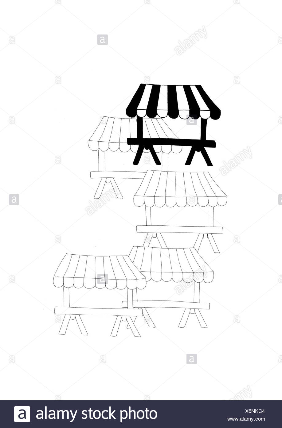 Market Stalls Illustration Stock Photos & Market Stalls Illustration ...