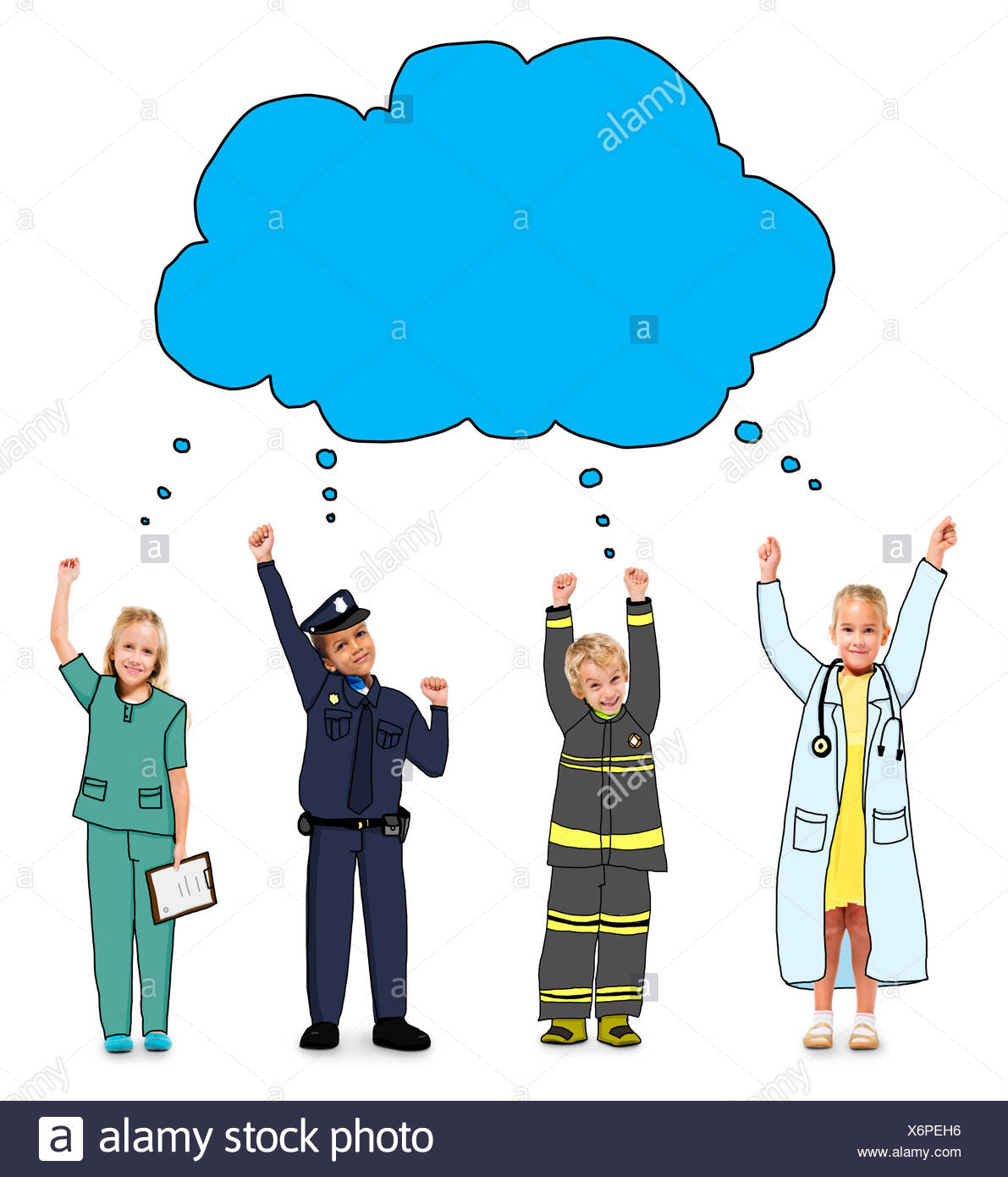 Children Kids Dream Jobs Diversity High Resolution Stock Photography ...