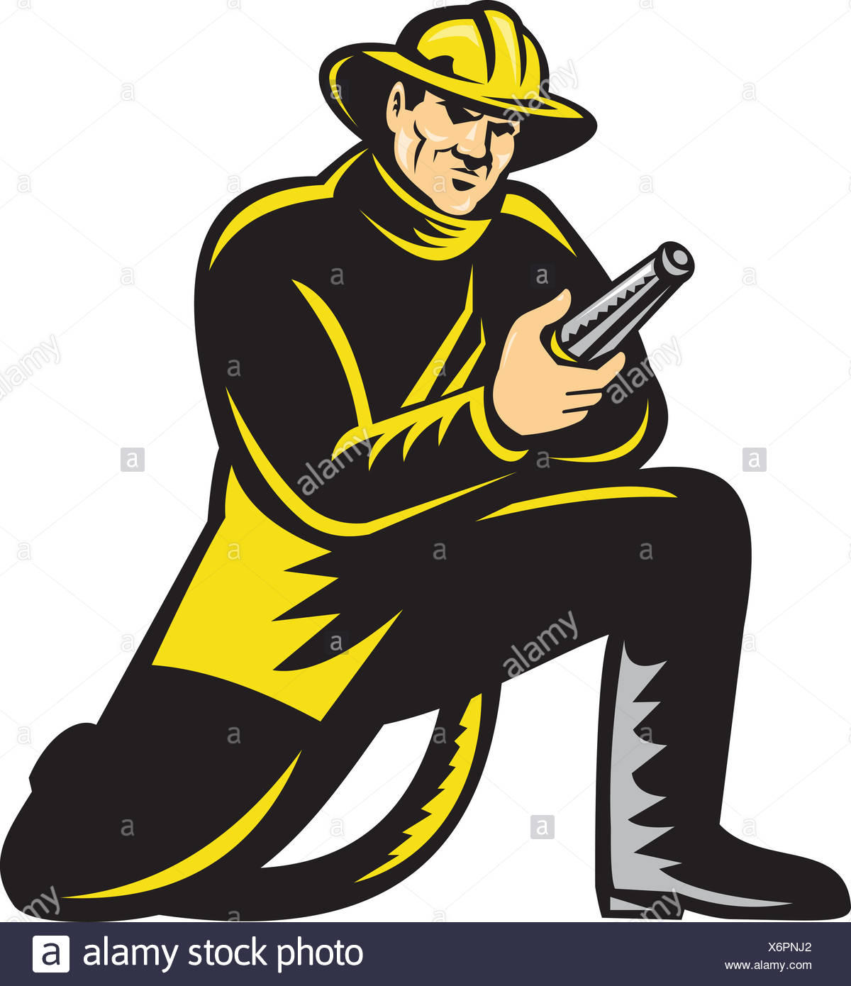 Fireman Kneeling High Resolution Stock Photography and Images - Alamy