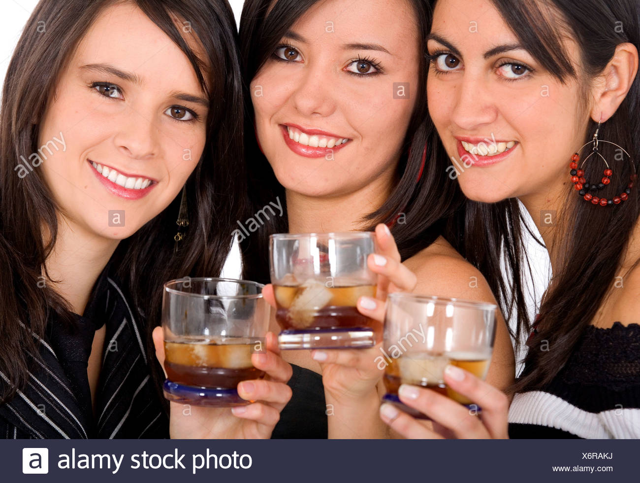 Beautiful Girls Drinking Cocktails On High Resolution Stock Photography ...