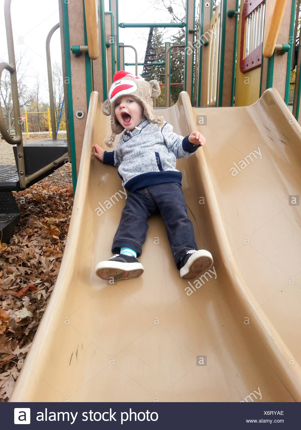 Boy Sliding High Resolution Stock Photography and Images - Alamy
