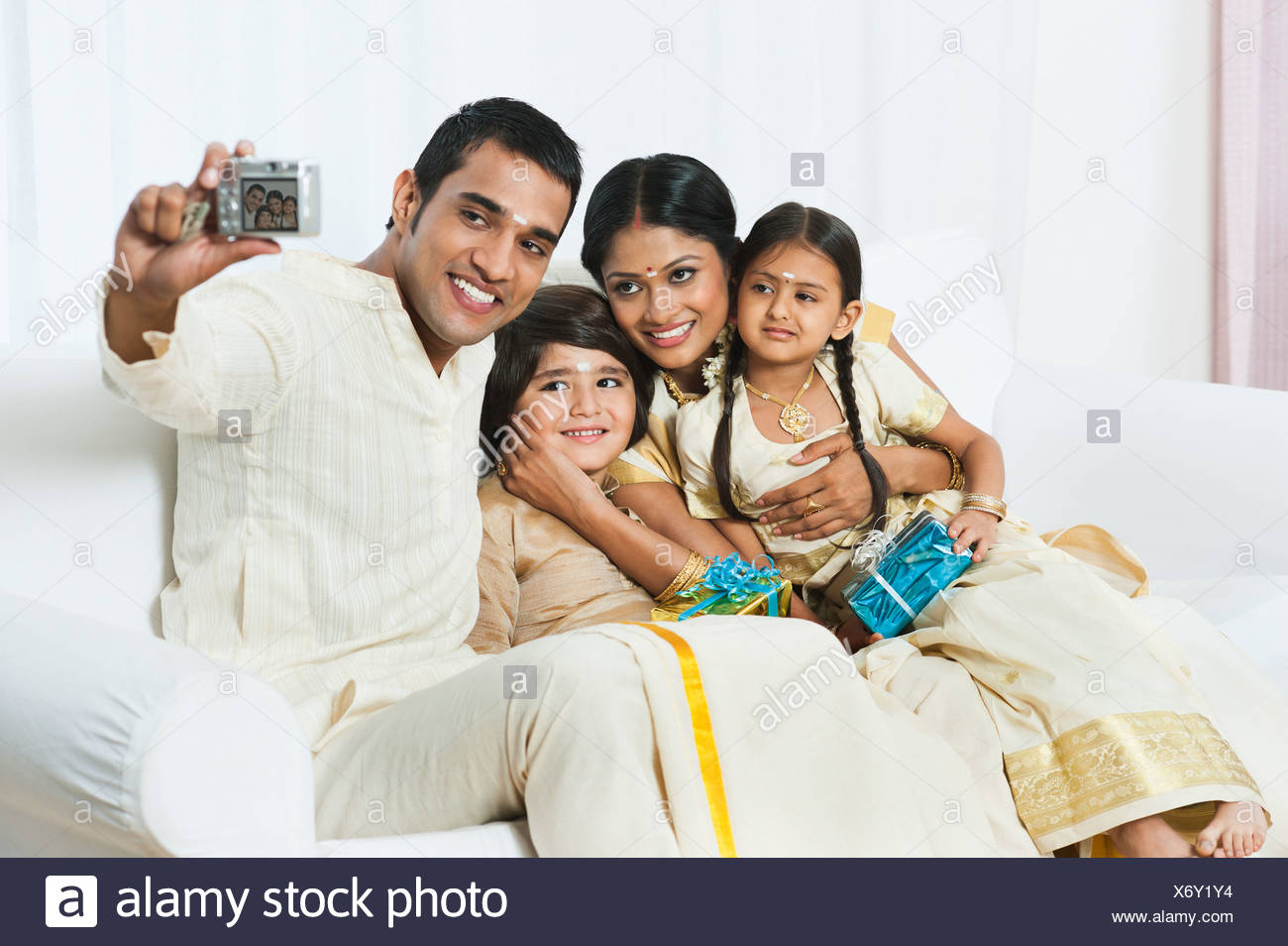Portrait South Indian Family Sitting Stock Photos & Portrait South ...