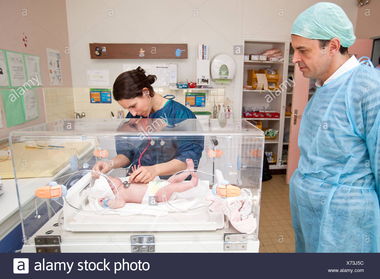 Baby In Incubator In Maternity High Resolution Stock Photography and ...