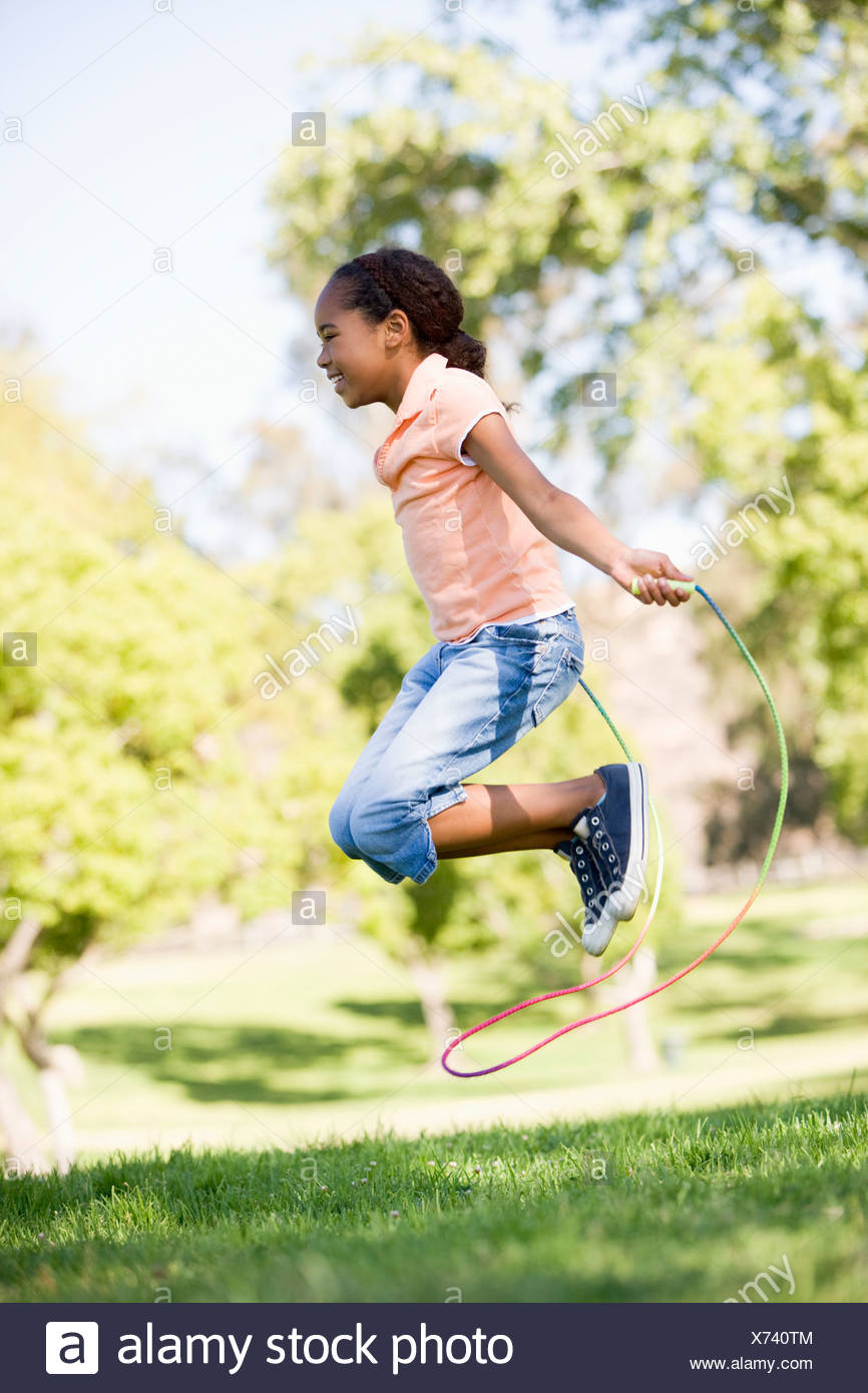 African American Girl Jumping Rope High Resolution Stock Photography ...