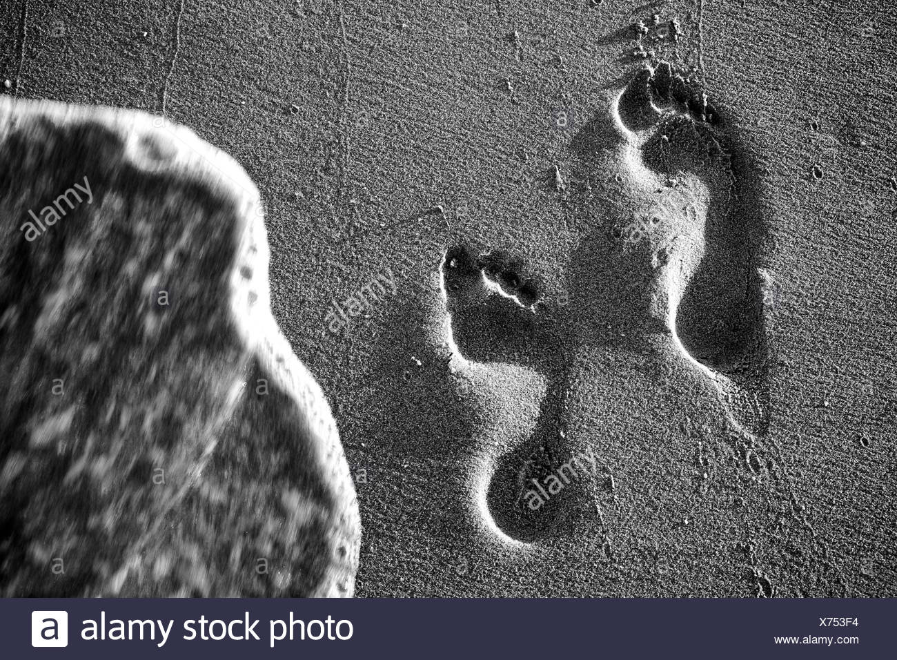 Foot Print Black and White Stock Photos & Images - Alamy
