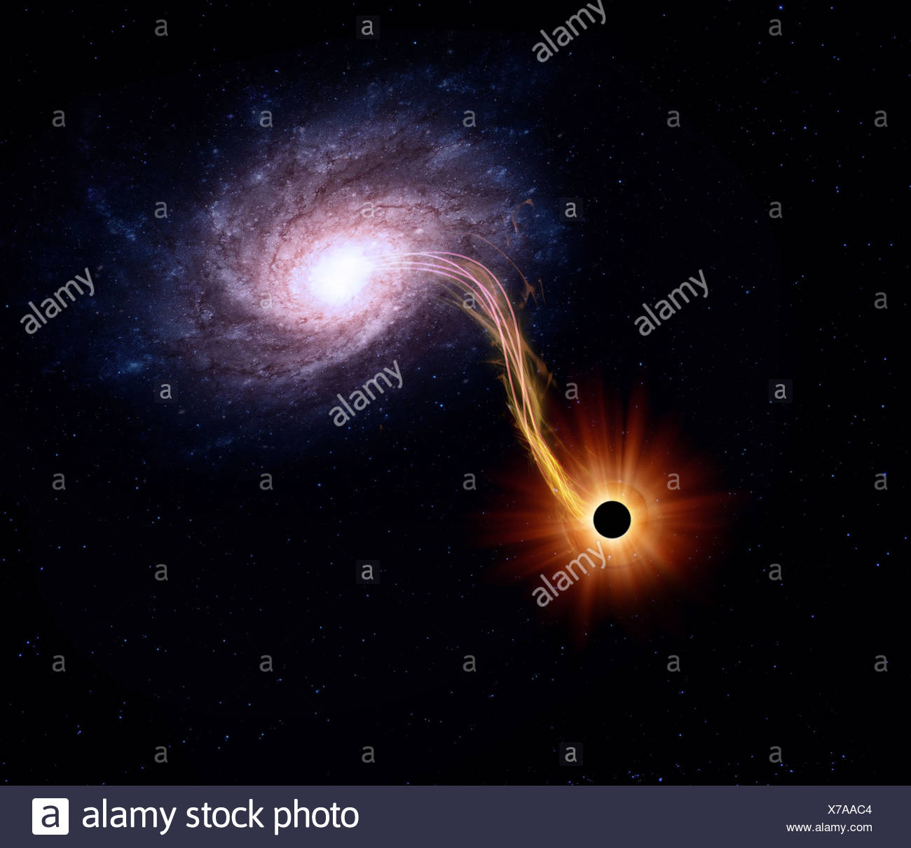 Spiral Galaxy And Black Hole Stock Photos & Spiral Galaxy And Black ...