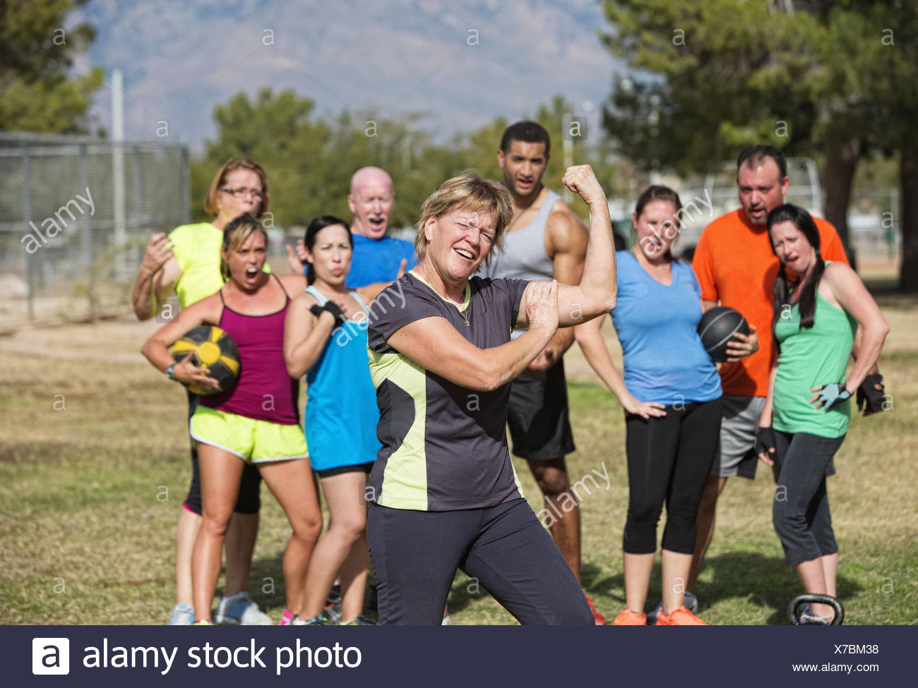 Mature Woman Flexing Biceps High Resolution Stock Photography and ...