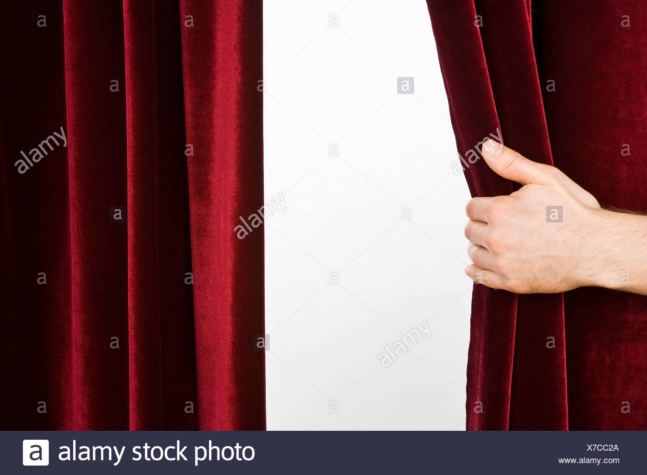 Hand Opening Curtain High Resolution Stock Photography and Images - Alamy