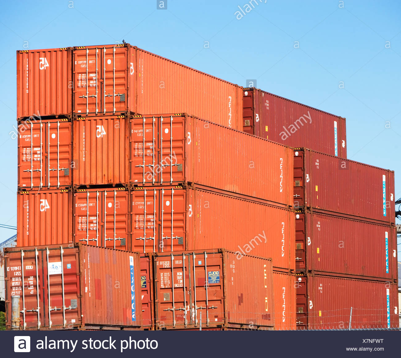 Blue Shipping Containers High Resolution Stock Photography and Images ...