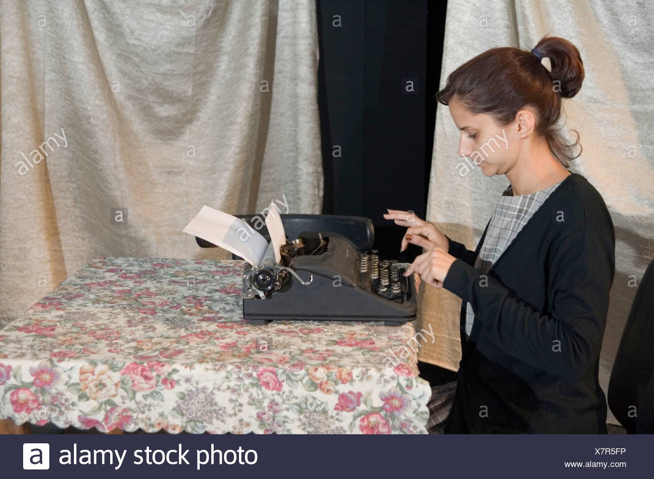 1940s Woman Typewriter Work Secretary High Resolution Stock Photography ...