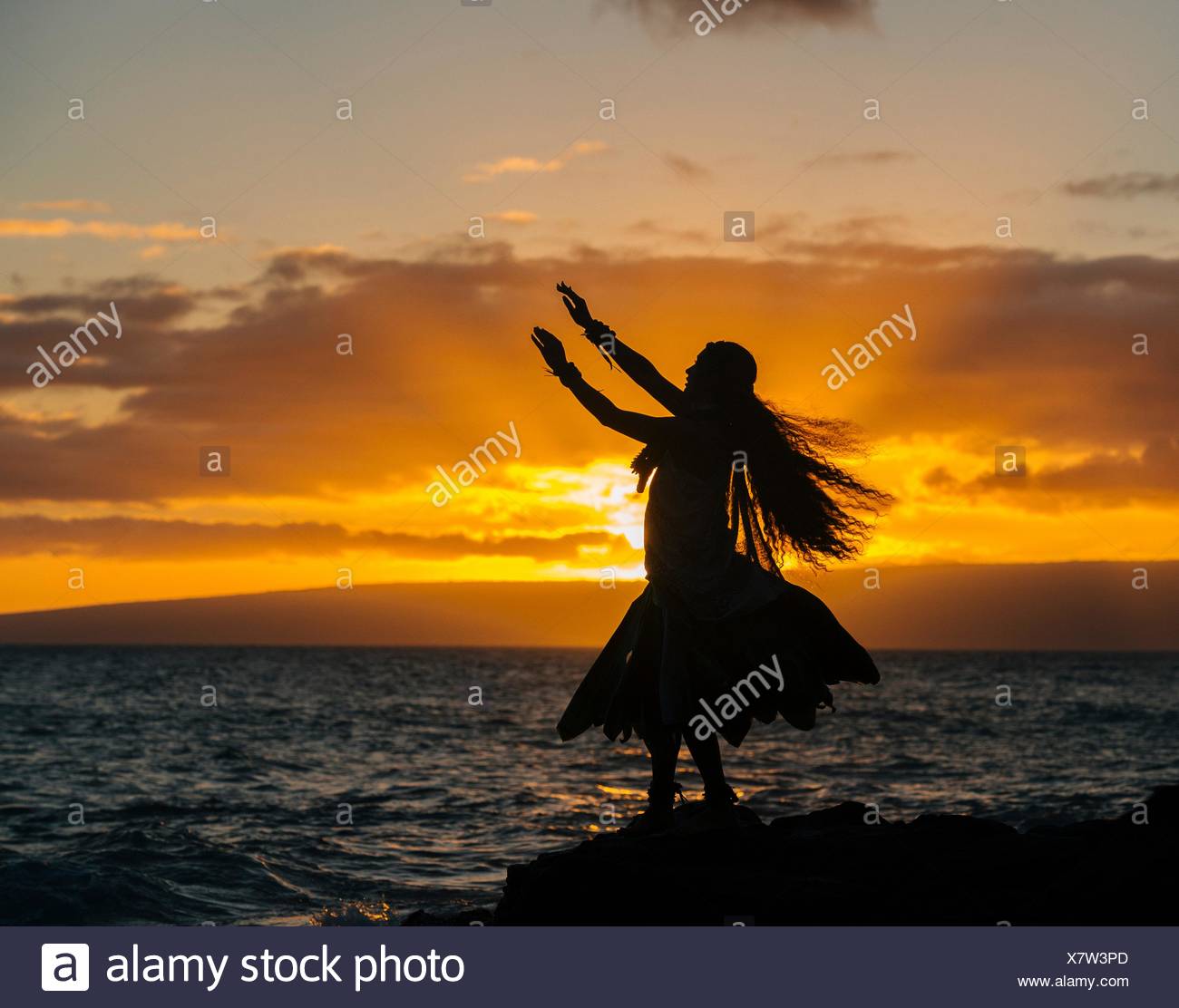 Hula Dancer Sunset High Resolution Stock Photography and Images - Alamy