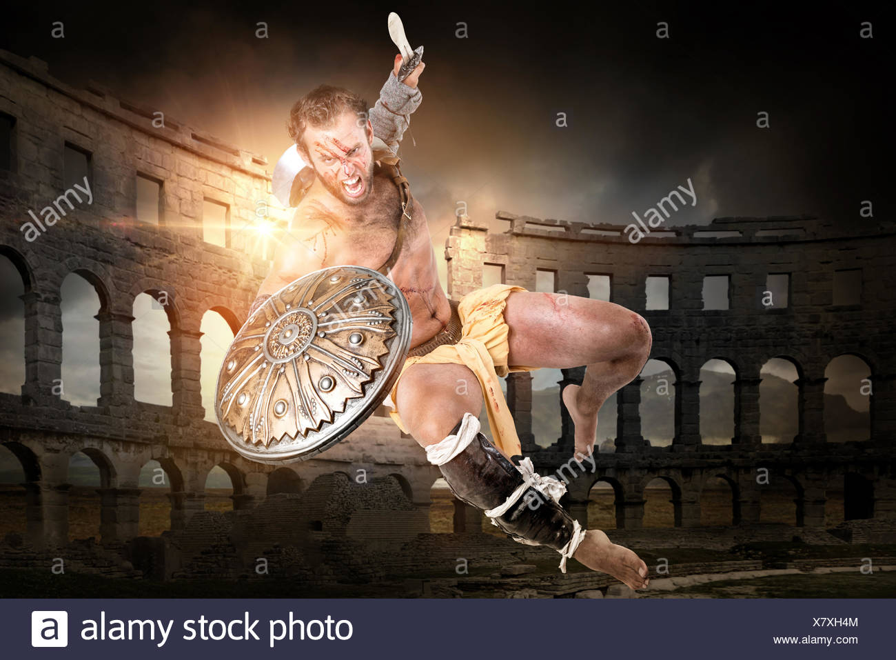 Gladiator Fight In Ancient Rome Stock Photos & Gladiator Fight In ...