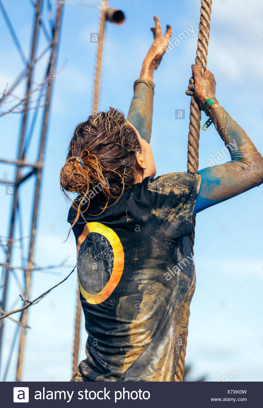 Climbing A Rope High Resolution Stock Photography and Images - Alamy