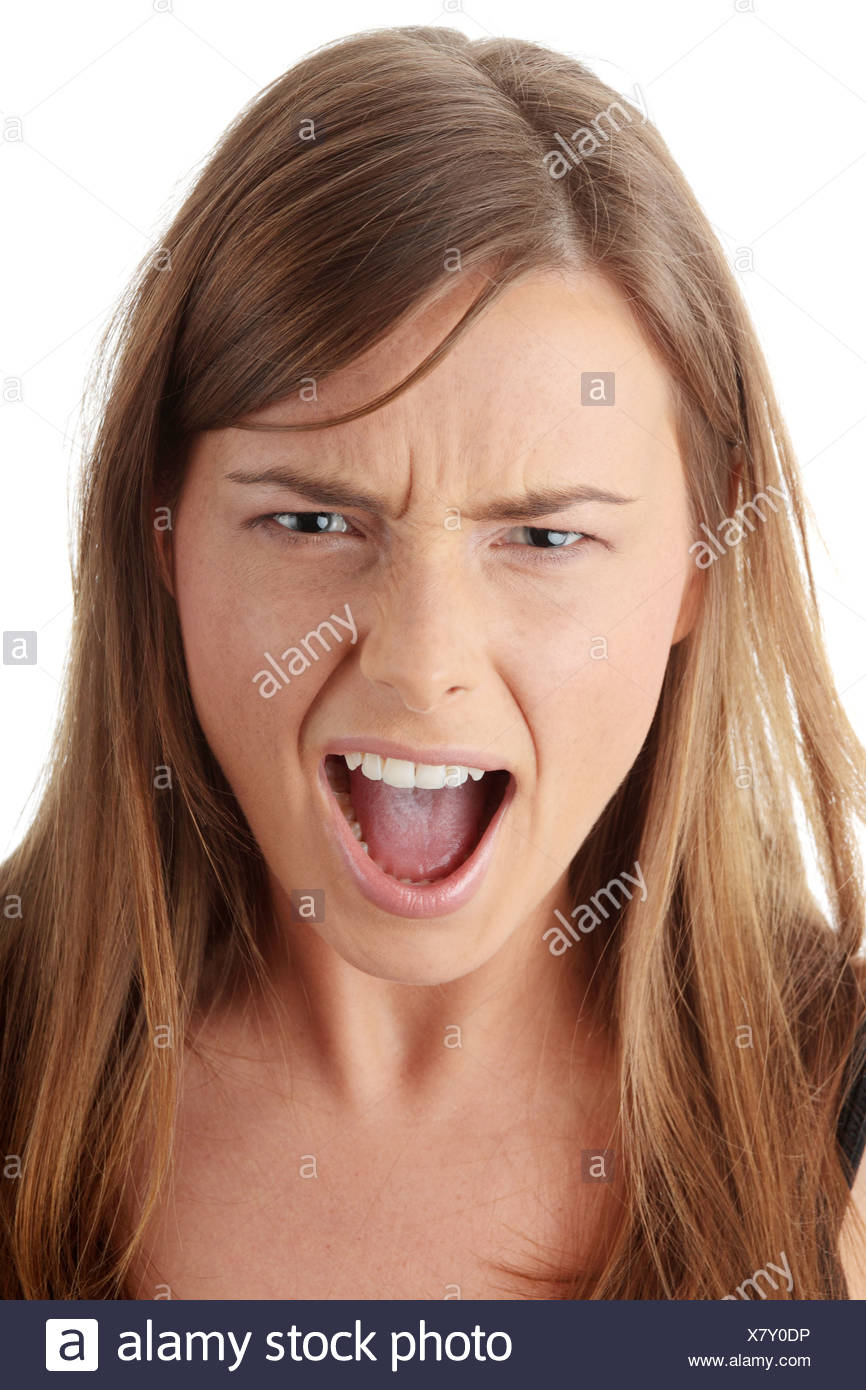 Screaming Mouth Woman Close Up Lips High Resolution Stock Photography ...