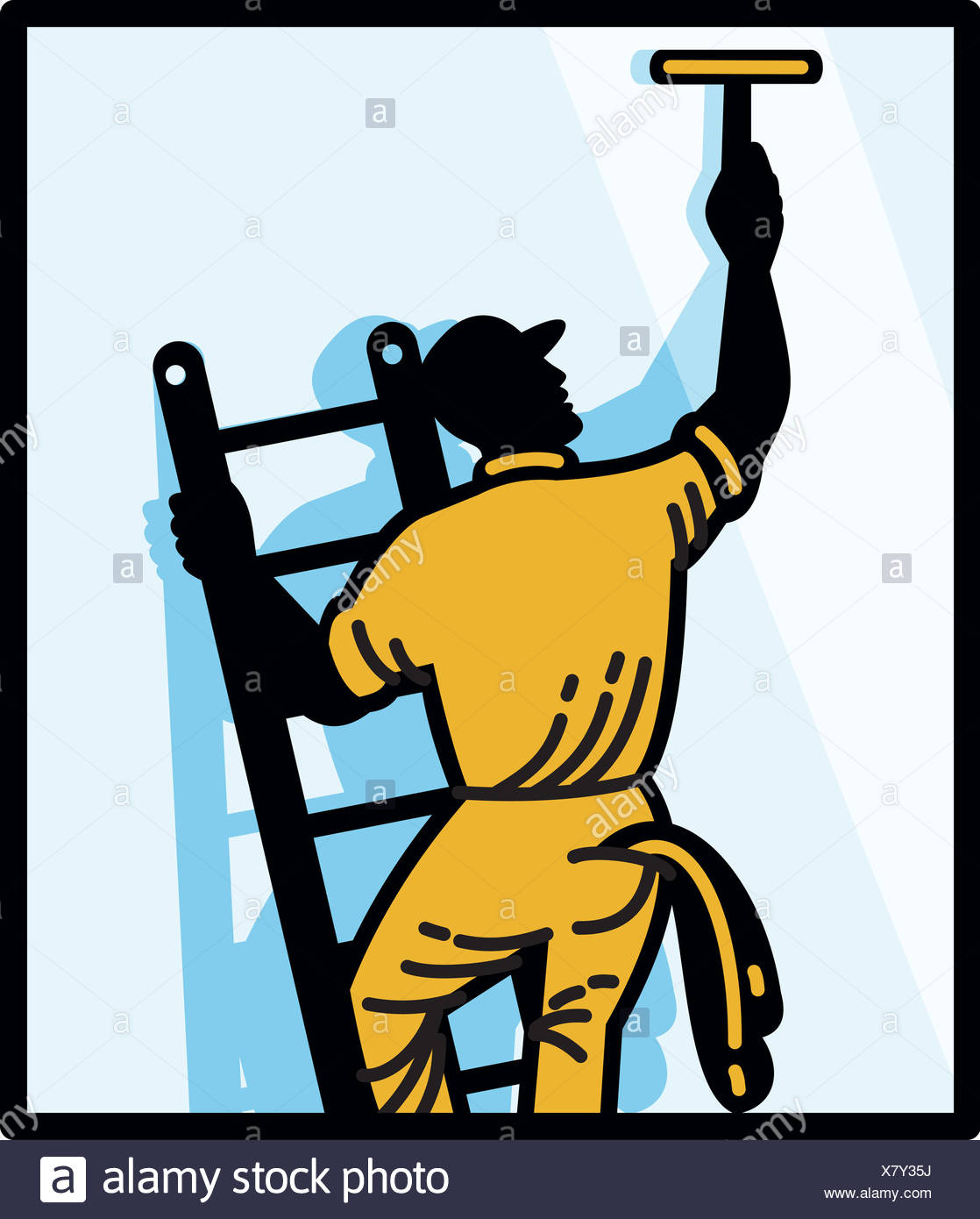 Window Cleaning Ladder Stock Photos & Window Cleaning Ladder Stock ...