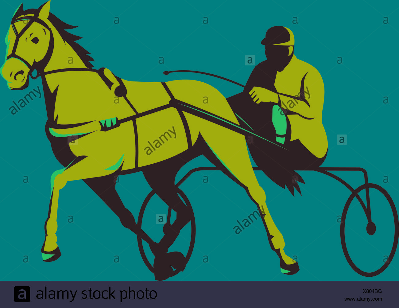 Illustration Horse And Harness Racing High Resolution Stock Photography ...
