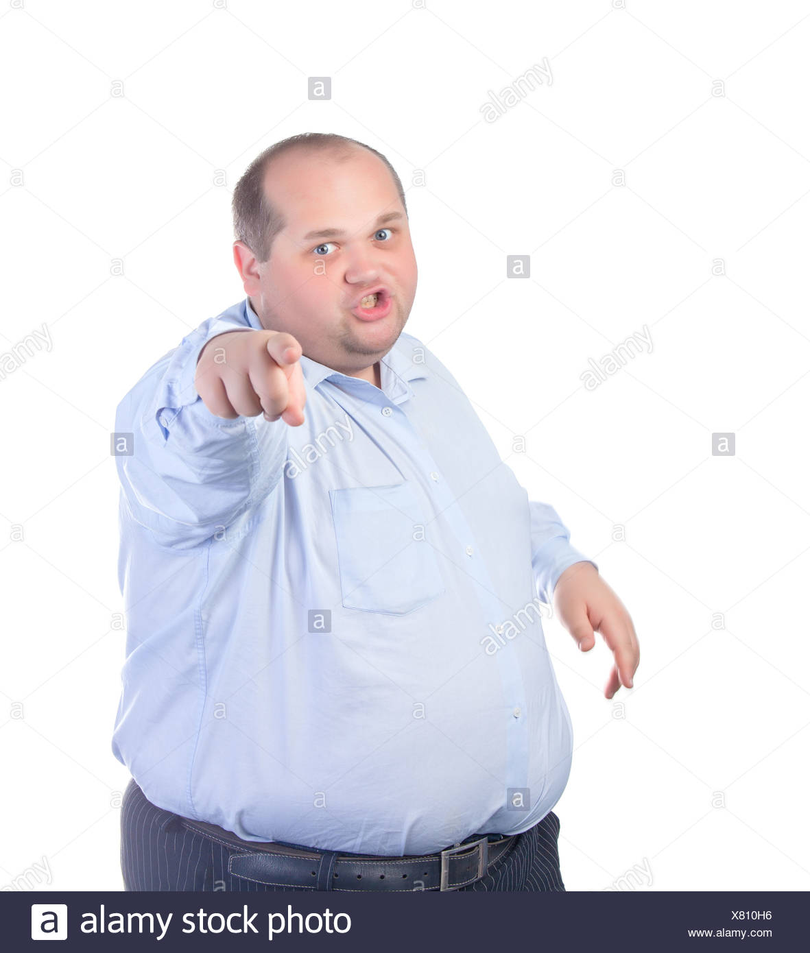 Fat Stomach Blue Shirt High Resolution Stock Photography and Images - Alamy
