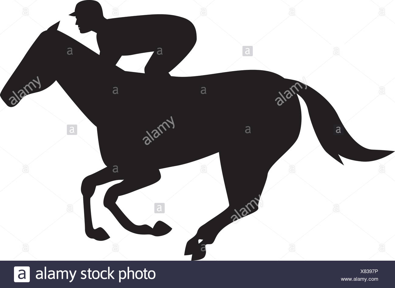Horse Racing Silhouette Stock Photos & Horse Racing Silhouette Stock ...