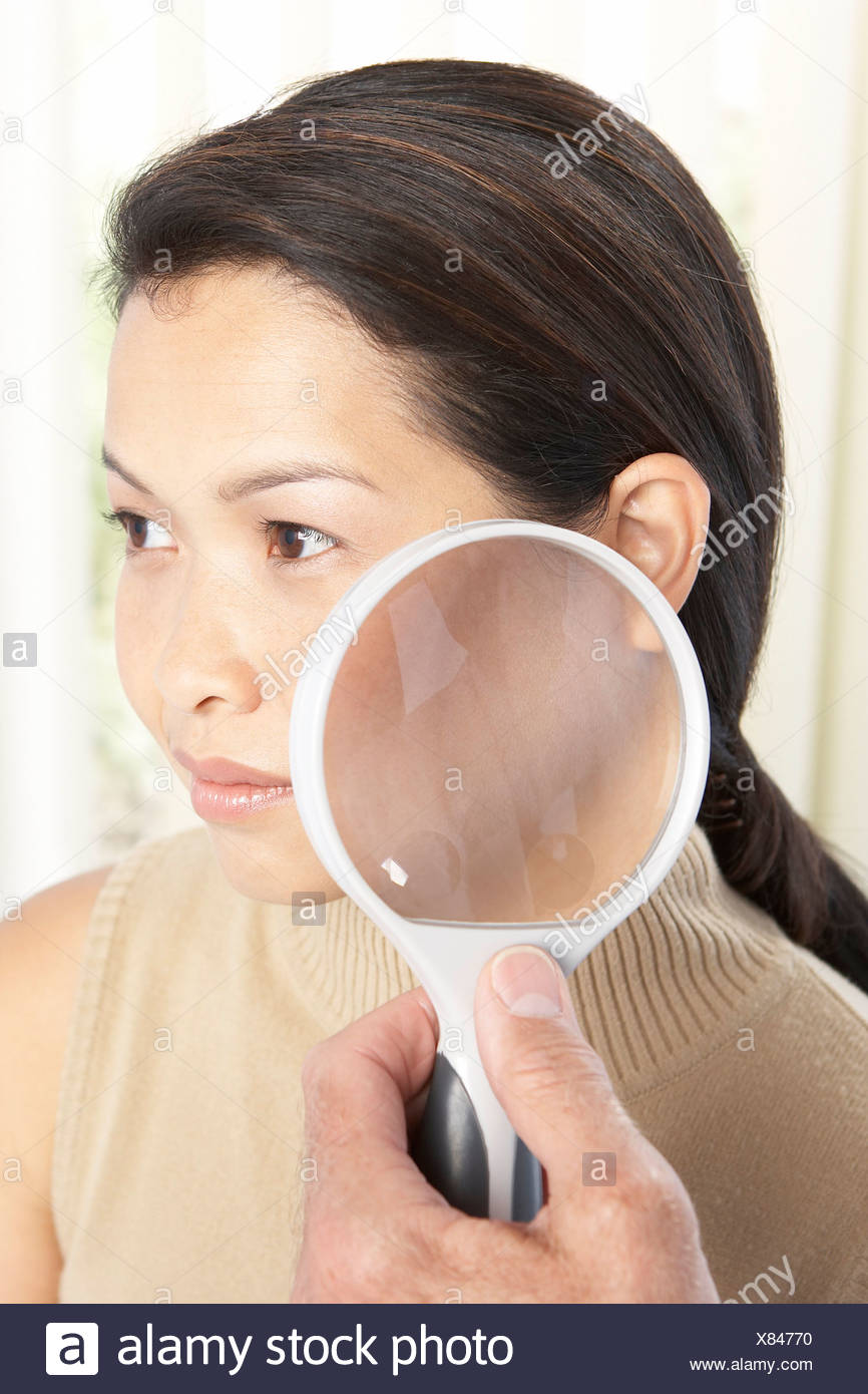 Dermatologist Examining Patient Magnifying Glass High Resolution Stock ...