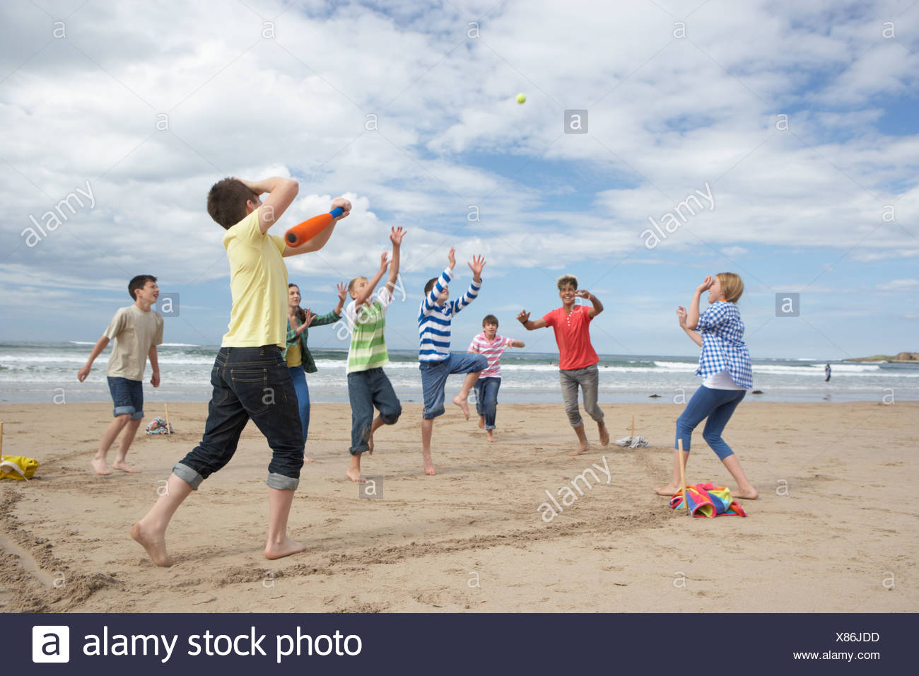 Teenagers Playing On Beach High Resolution Stock Photography and Images ...