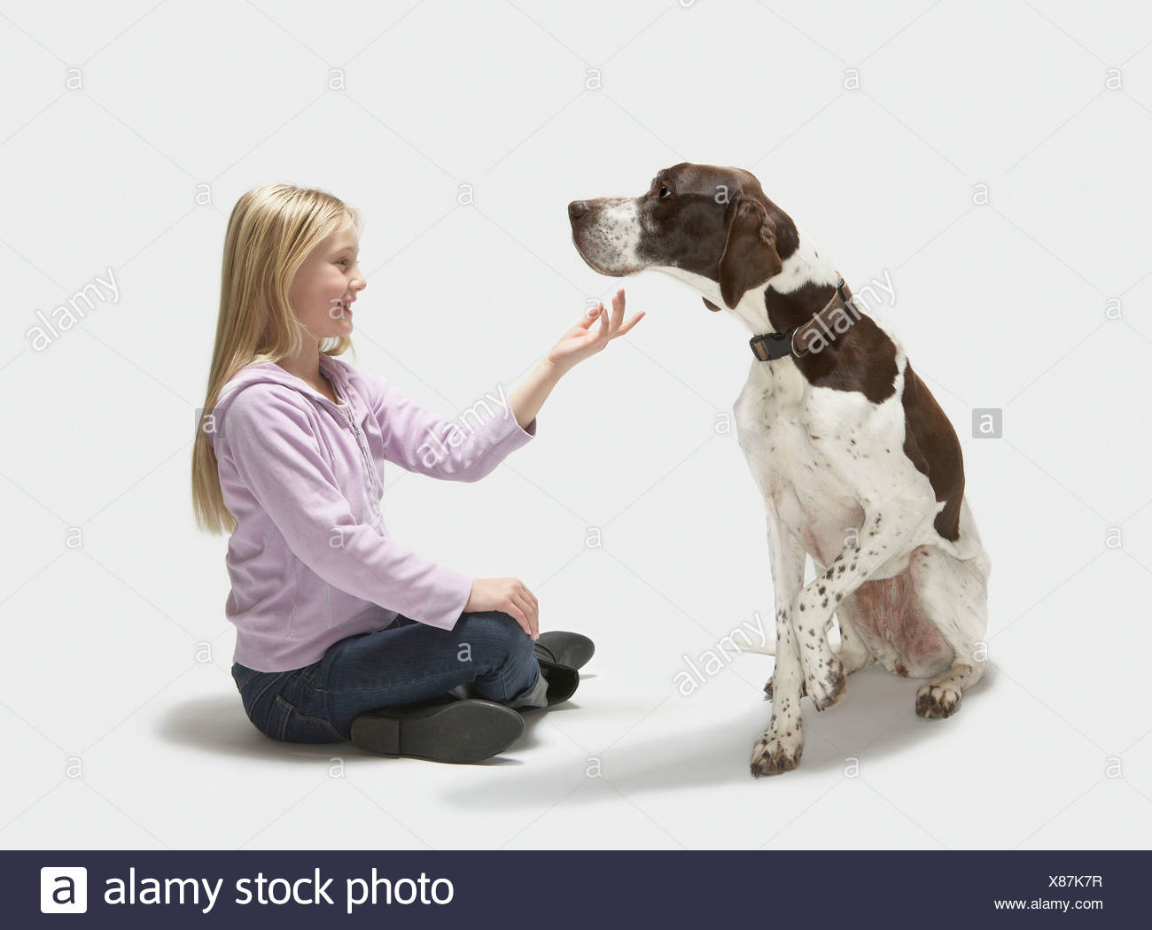 Blonde Girl And Dog High Resolution Stock Photography and Images - Alamy