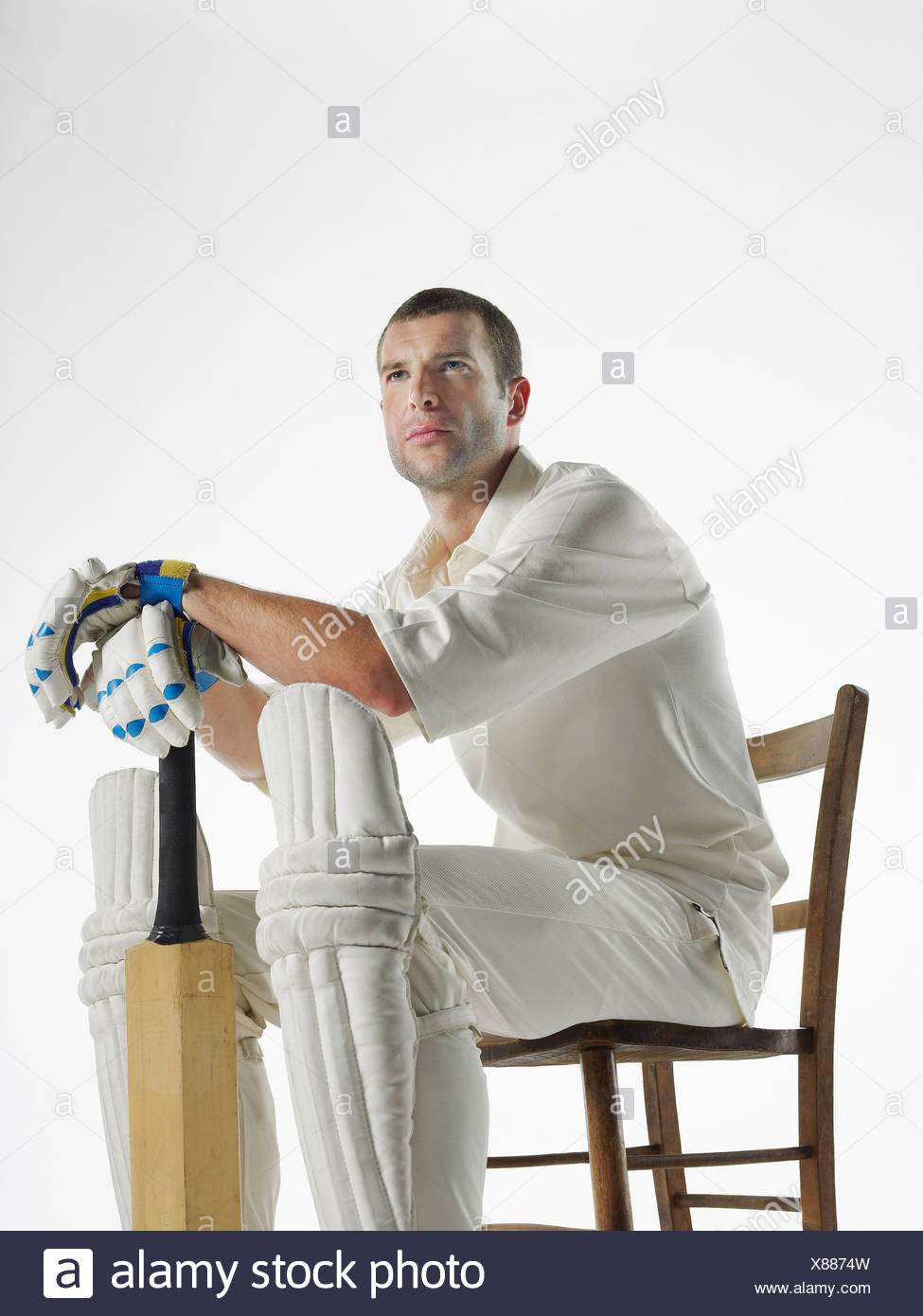 Cricket Player Holding Cricket Bat High Resolution Stock Photography ...