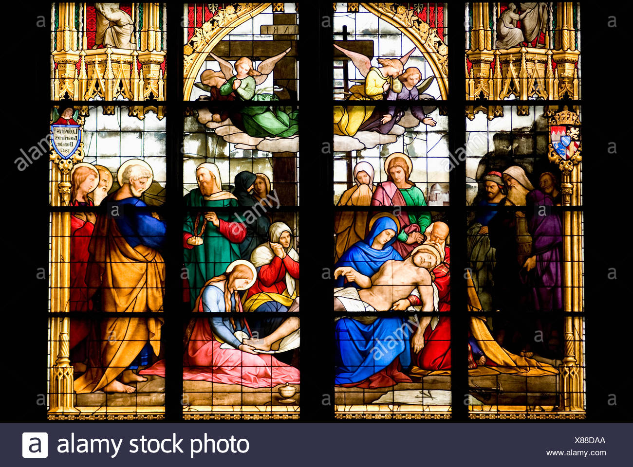 Stained Glass Window At Cologne Cathedral Kolner Dom Stock Photos ...
