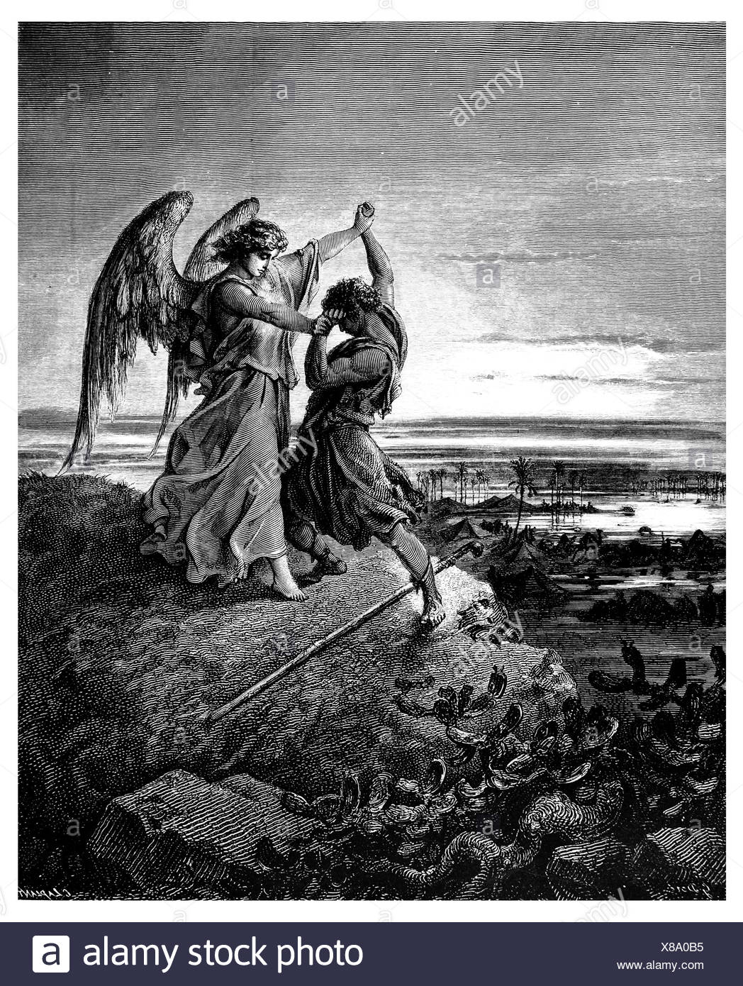 Jacob Wrestling With The Angel Stock Photos & Jacob Wrestling With The ...