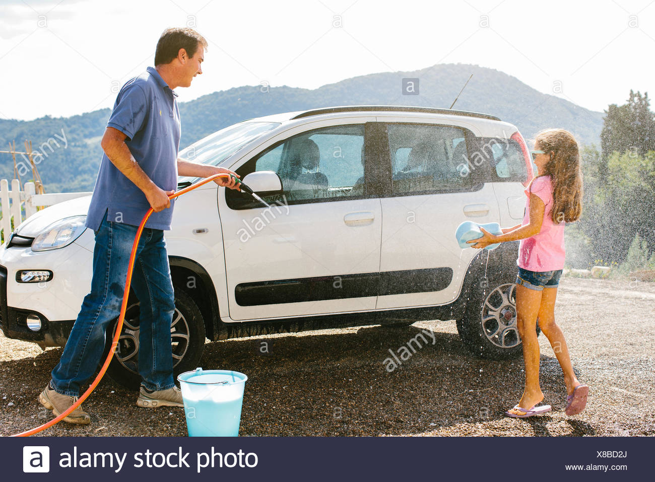 Family Washing Car Stock Photos & Family Washing Car Stock Images - Alamy
