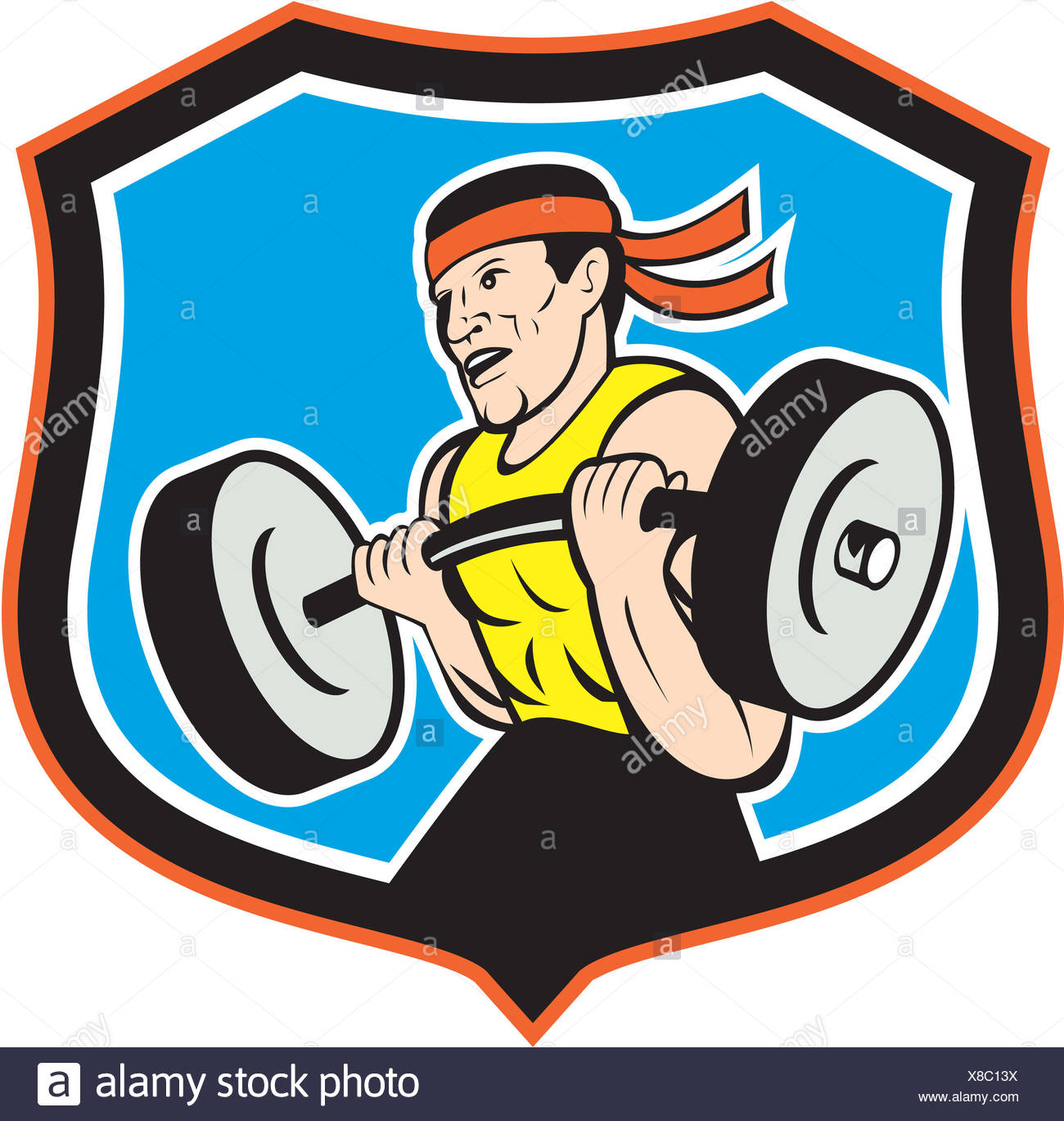 Cartoon Man Lifting Weights Stock Photos & Cartoon Man Lifting Weights ...