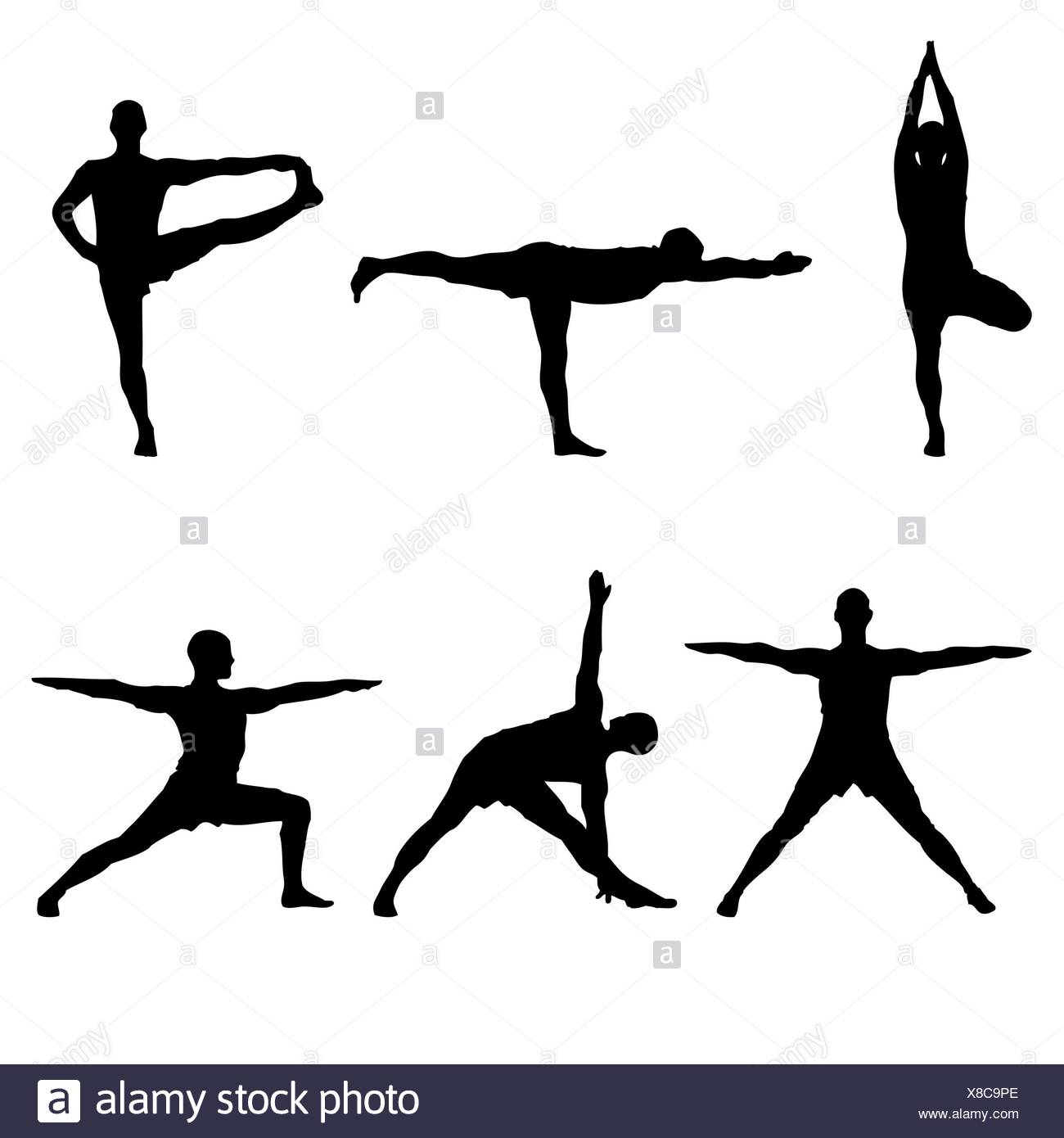 Yoga Poses Black and White Stock Photos & Images - Alamy