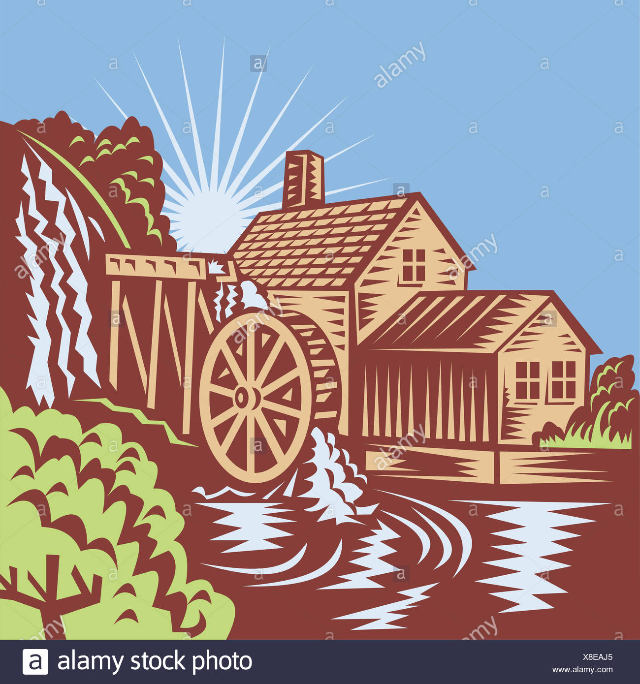 Water Wheel Cottage High Resolution Stock Photography and Images - Alamy