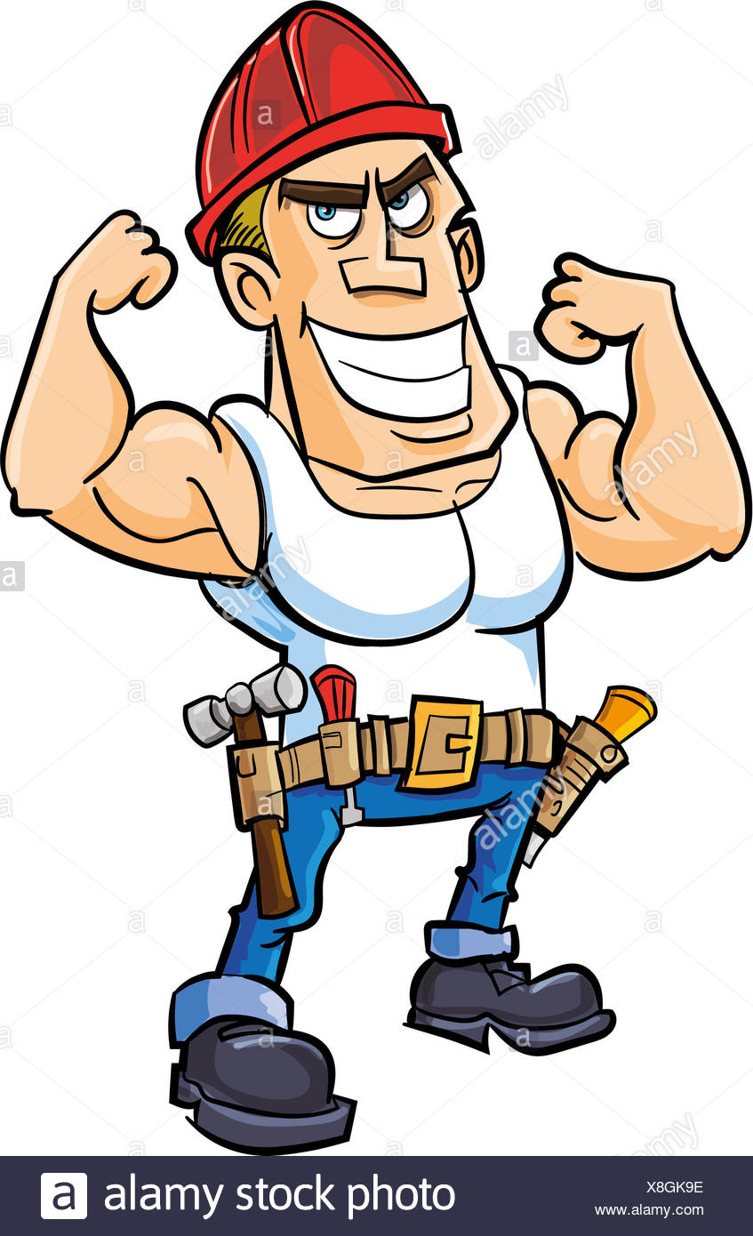 Cartoon Flexing Muscles Isolated Stock Photos & Cartoon Flexing Muscles ...