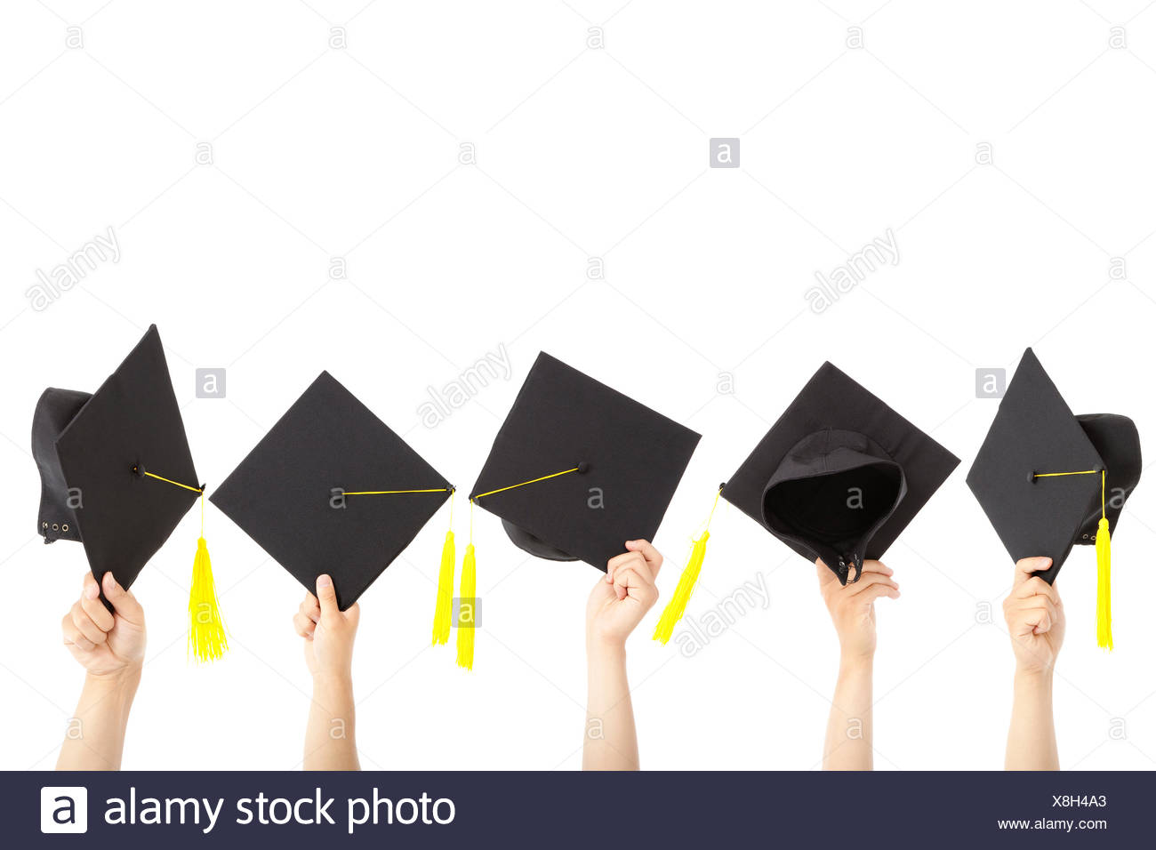 Graduation Cap Throwing Hands High Resolution Stock Photography and ...
