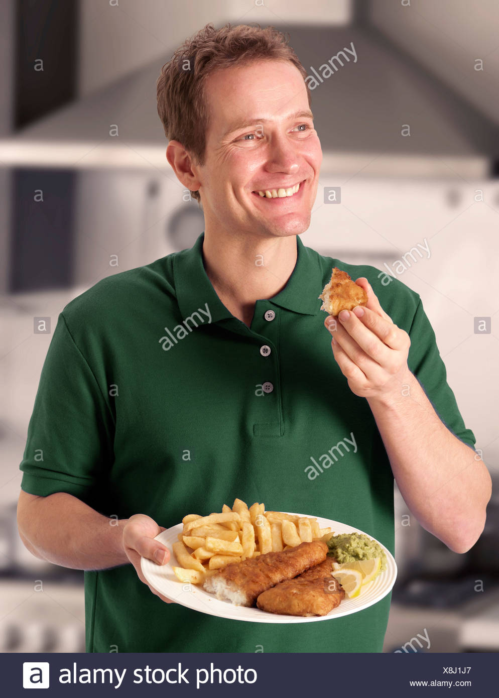 Man Eating Fish And Chips Stock Photos & Man Eating Fish And Chips ...