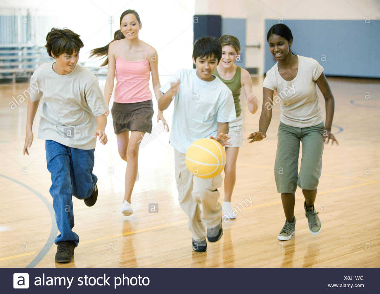 Diverse Group People Running Gym High Resolution Stock Photography and ...