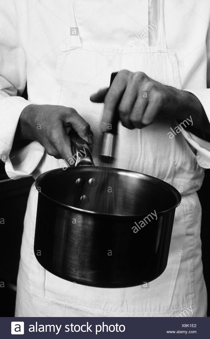 Chef Cooking Black And White Stock Photos & Chef Cooking Black And ...