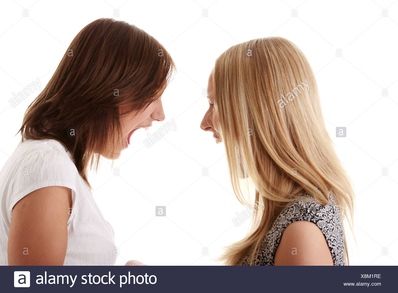 Two People Screaming At Each Other High Resolution Stock Photography ...