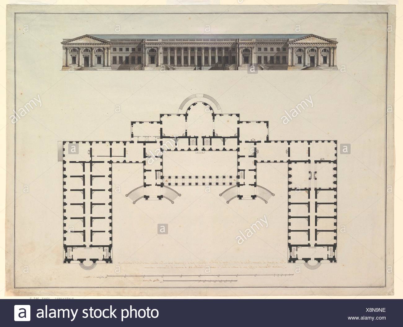 Drawing Elevation Palace High Resolution Stock Photography and Images ...