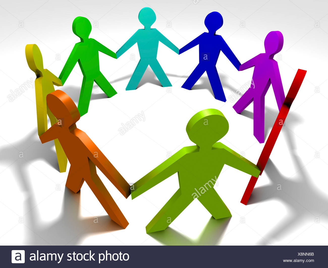 Circle Of Paper Chain People Stock Photos & Circle Of Paper Chain ...