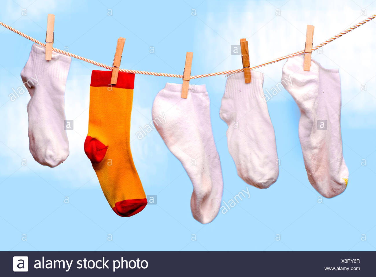 White Socks Hanging High Resolution Stock Photography and Images - Alamy