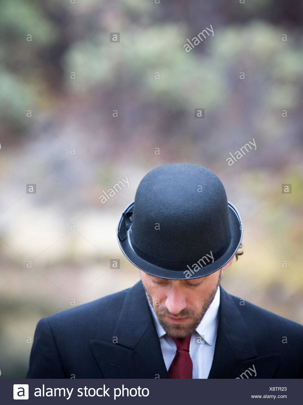 Man Bowler Hat Suit High Resolution Stock Photography and Images - Alamy