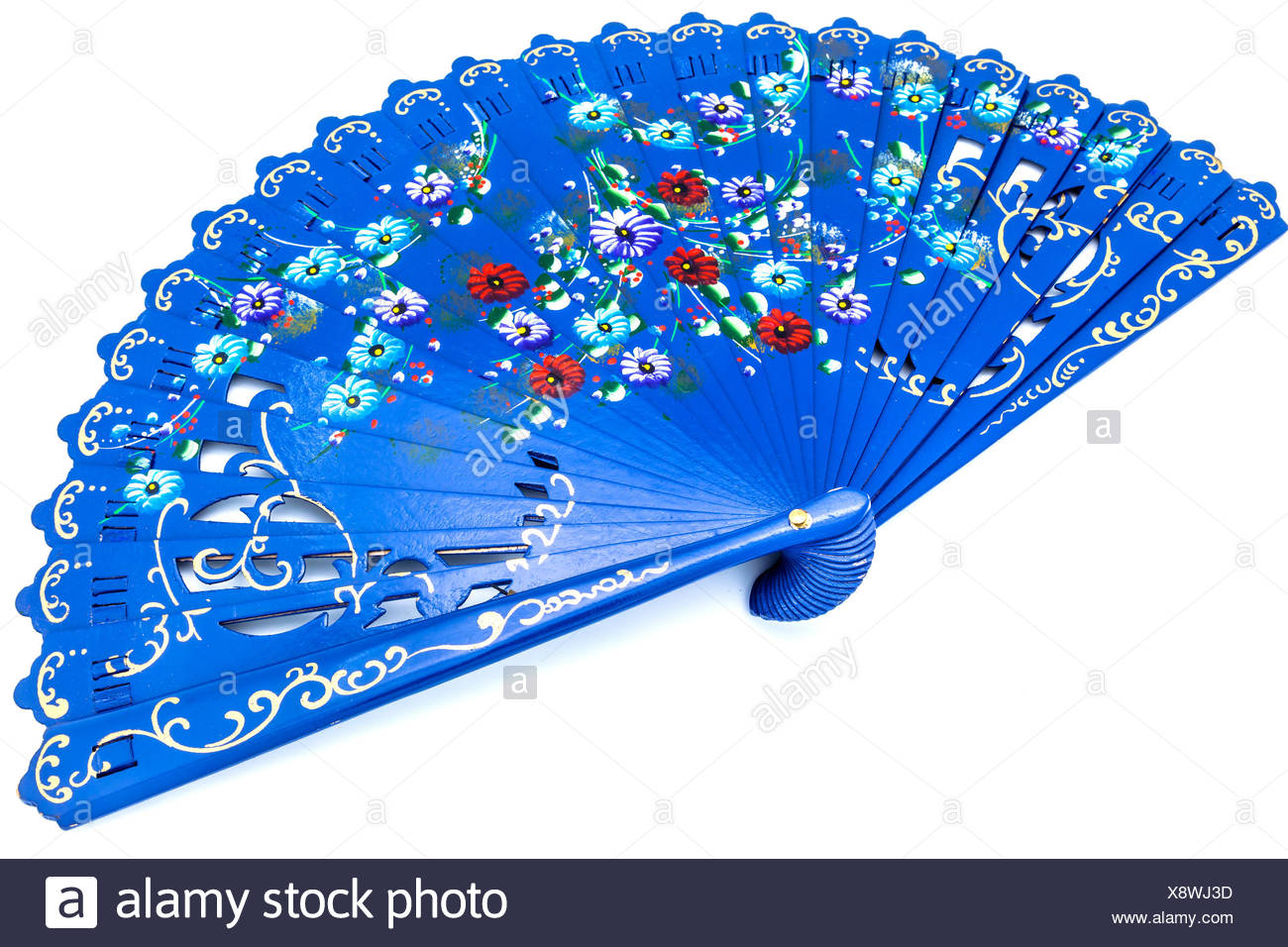 Beautiful Spanish Fan On White High Resolution Stock Photography and ...