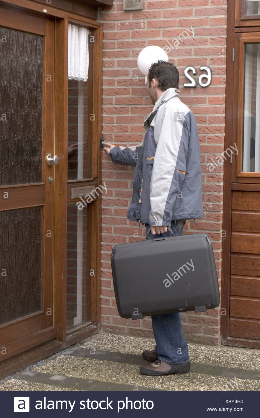 Man Front Door Bell High Resolution Stock Photography and Images - Alamy