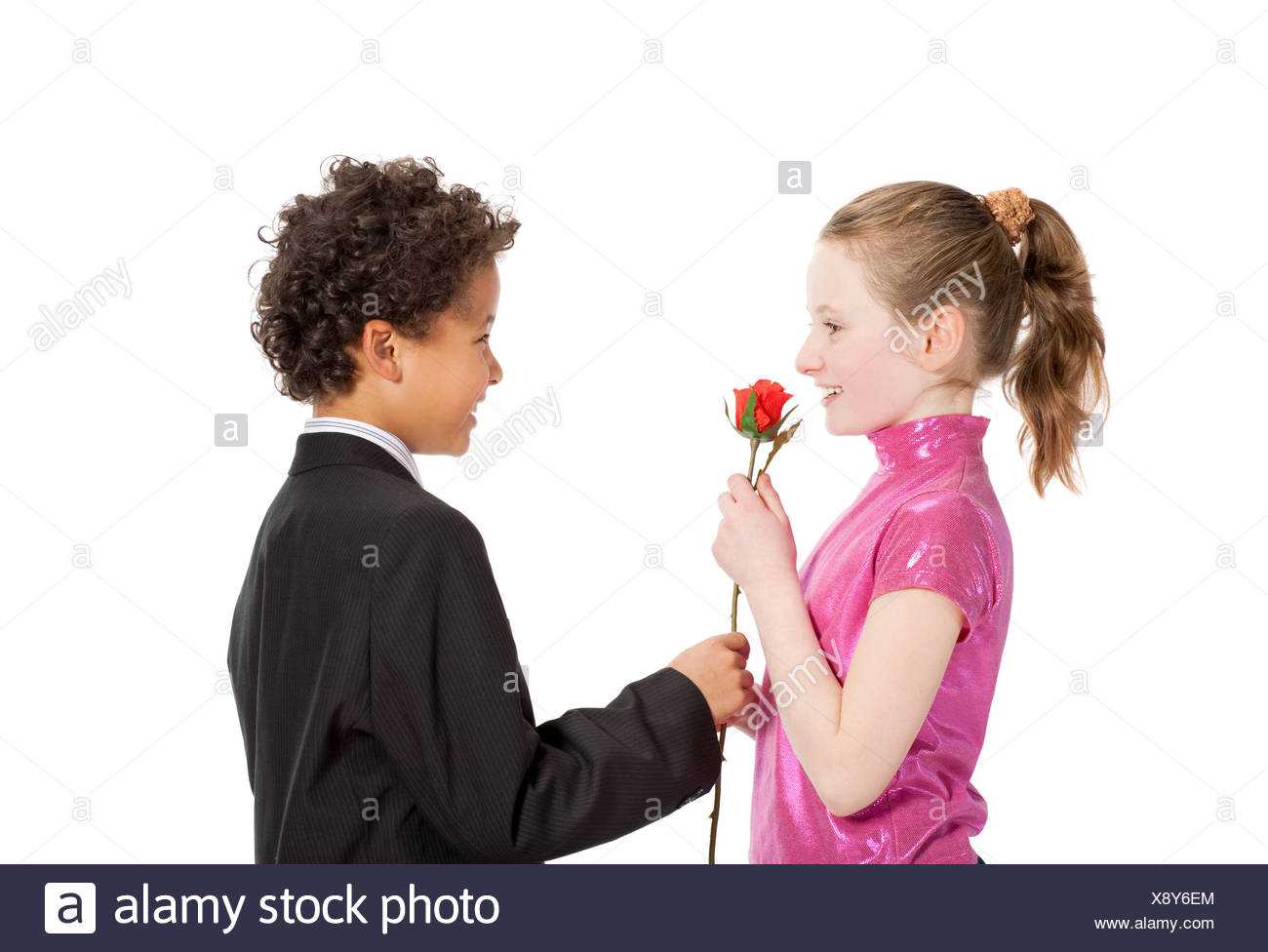 Boy Giving Rose Girl Stock Photos & Boy Giving Rose Girl Stock Images ...