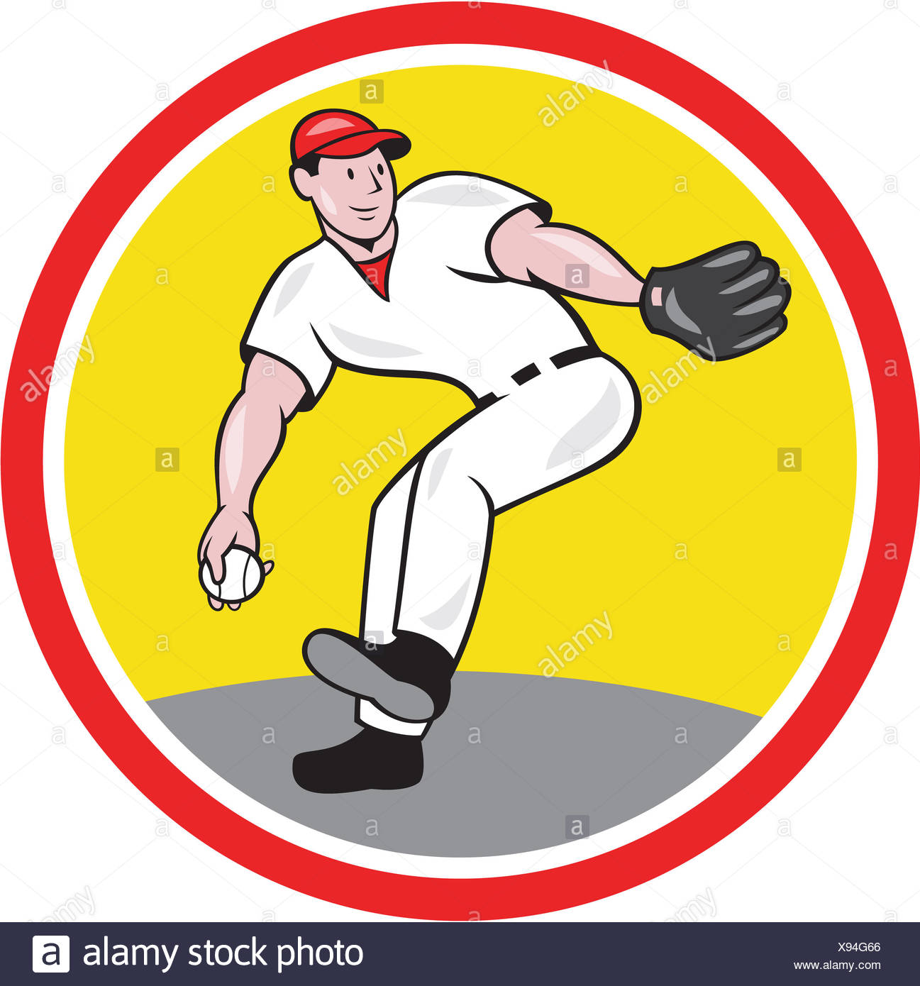 Baseball Pitcher Throw Ball Cartoon High Resolution Stock Photography ...