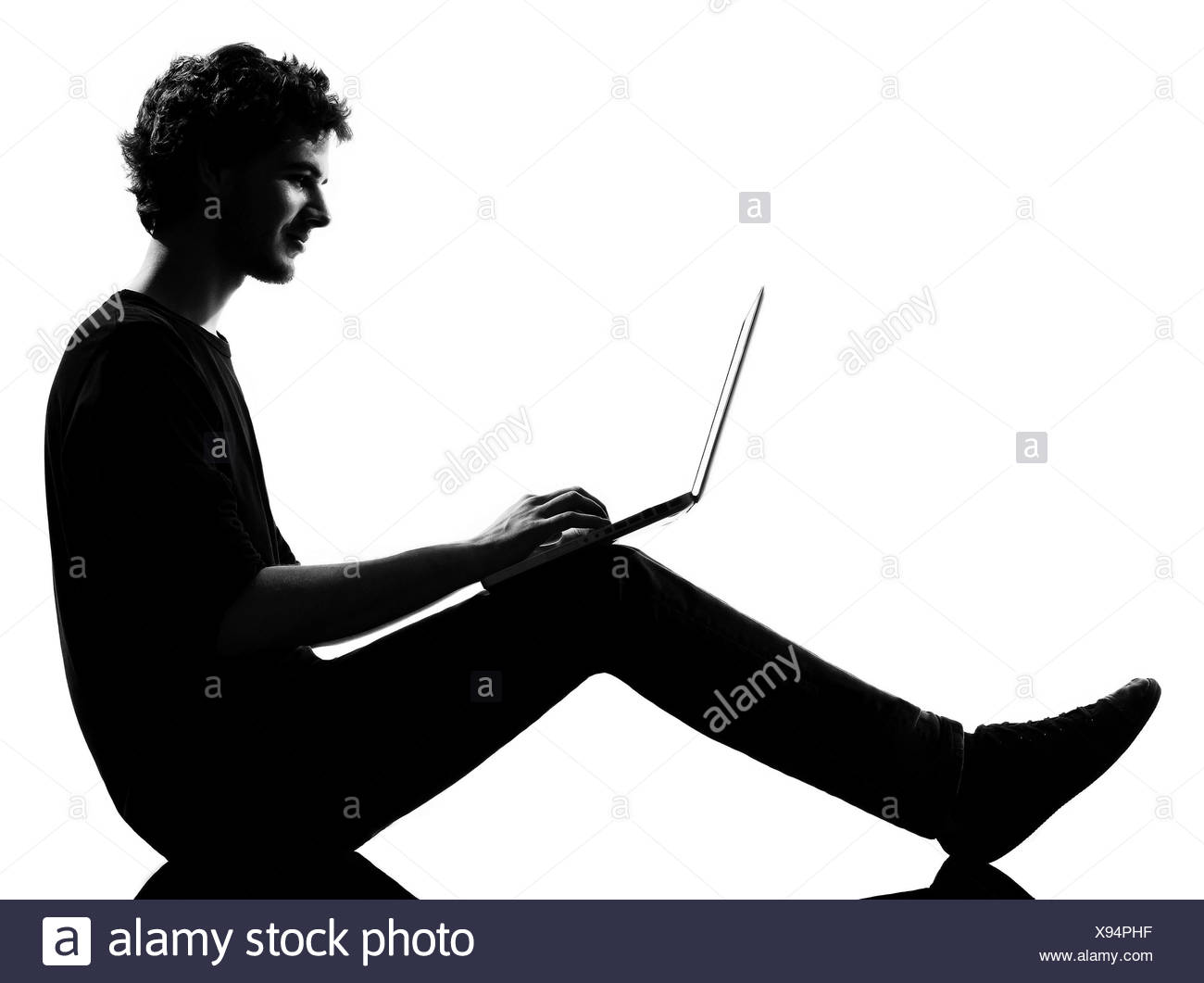 1 Man Computer Silhouette High Resolution Stock Photography and Images ...