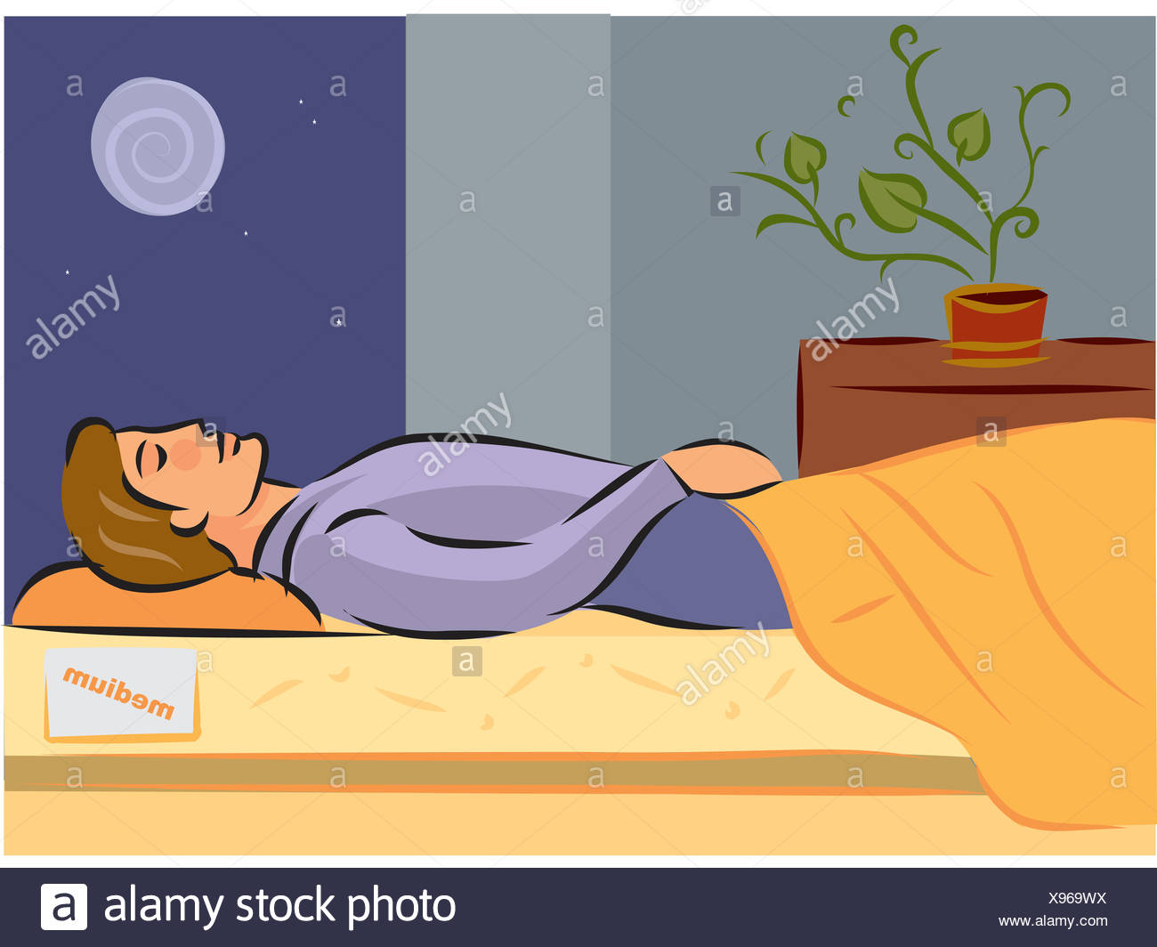 Cartoon Man Lying On Bed Stock Photos & Cartoon Man Lying On Bed Stock ...